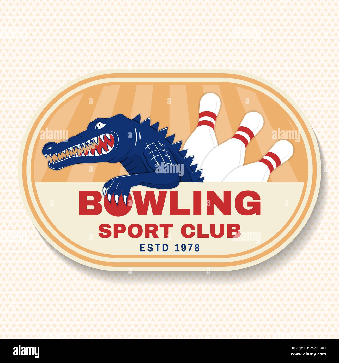 Bowling sports club sticker, logo, badge design. Vintage design with ...