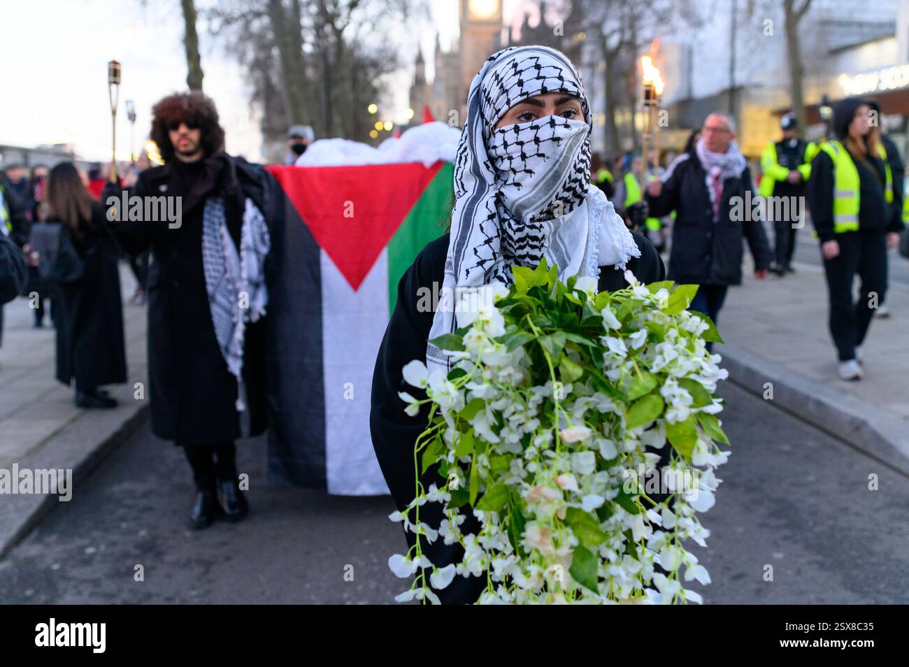 London, UK. 22 February 2025. Palestine Pulse and Health Workers And ...