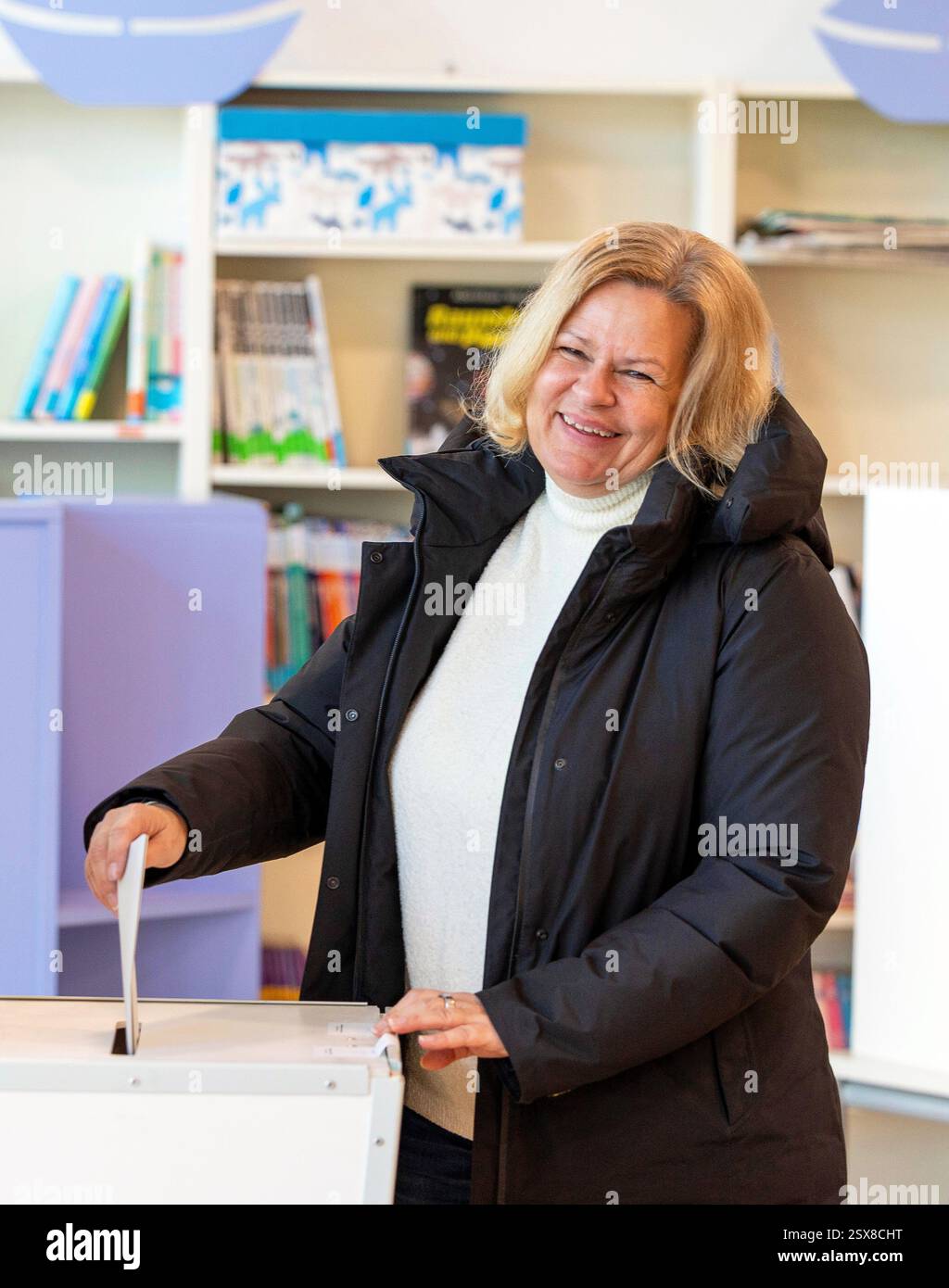 Schwalbach Im Taunus, Germany. 23rd Feb, 2025. Nancy Faeser (SPD ...