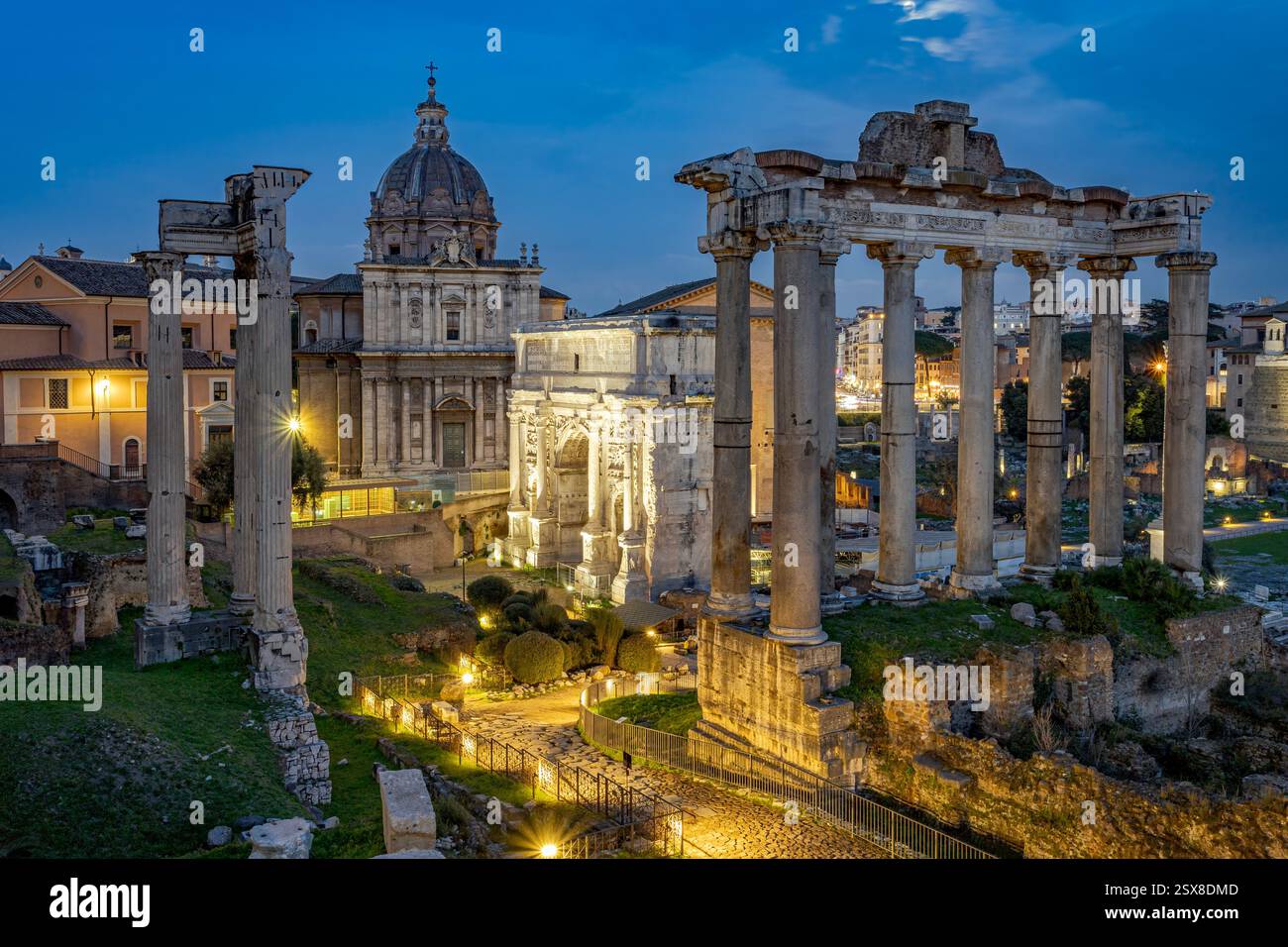 The Roman Forum ruins and the blue hour. Photo taken on 11th February ...