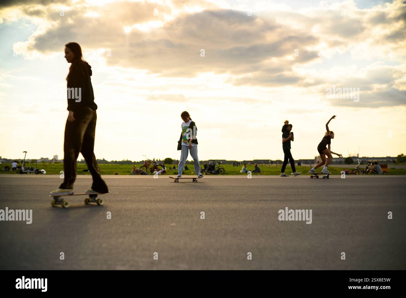 Berlin. Germany. Tempelhofer Feld park. Former airport and military ...