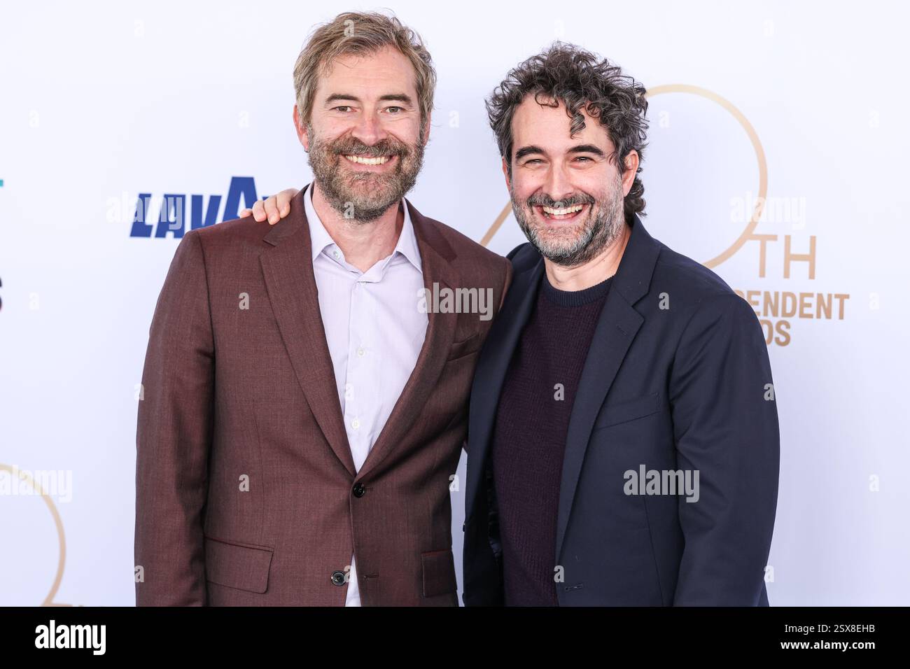 SANTA MONICA, LOS ANGELES, CALIFORNIA, USA - FEBRUARY 22: Mark Duplass and brother Jay Duplass ...