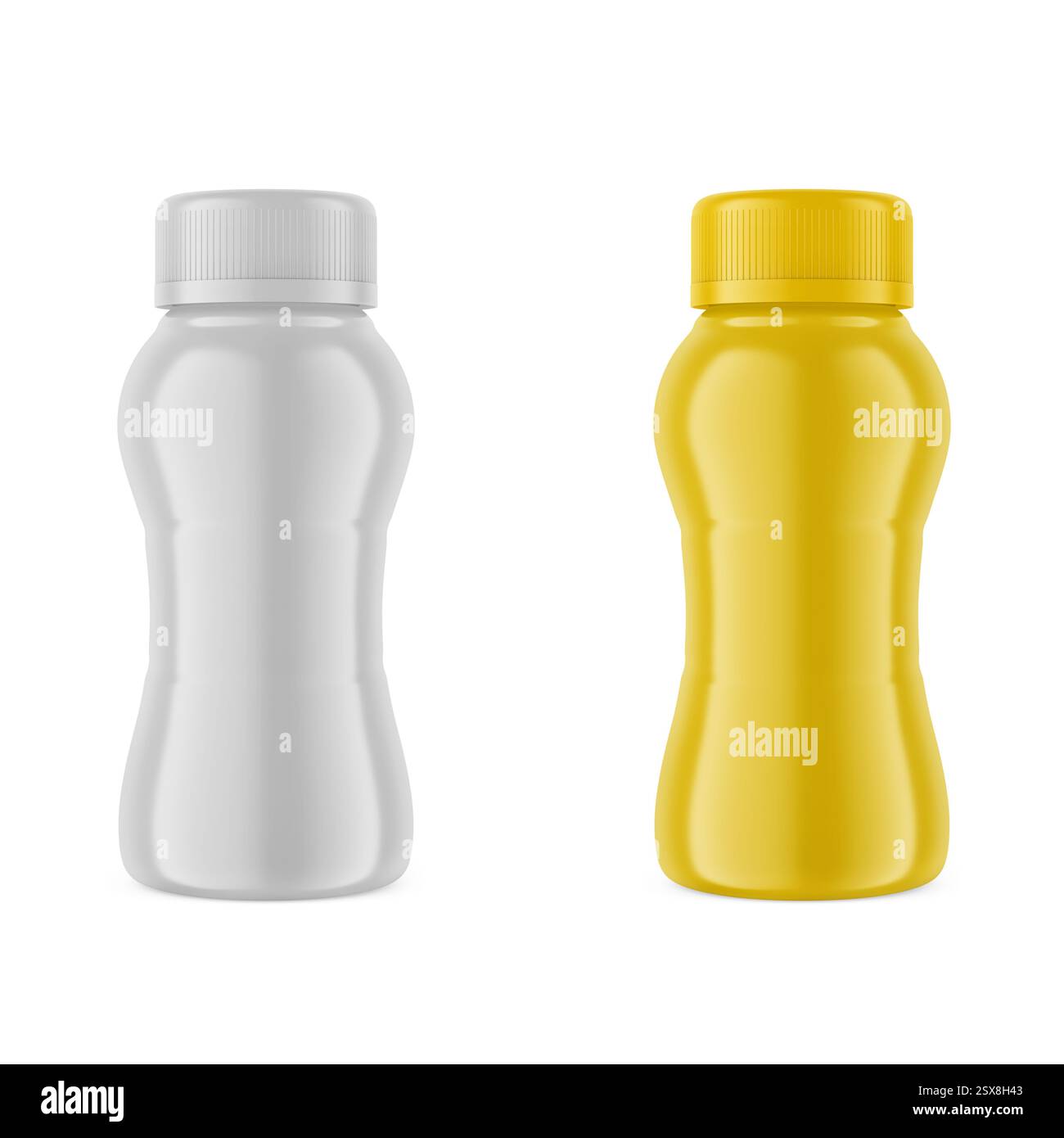 Matte Plastic Bottle Mockup for Dairy Products 3D Rendering Stock Photo ...
