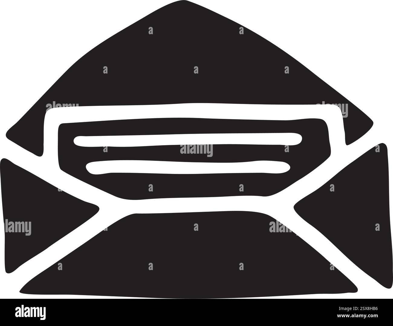 Doodle letter and envelope hand drawn in flat style Stock Vector Image ...