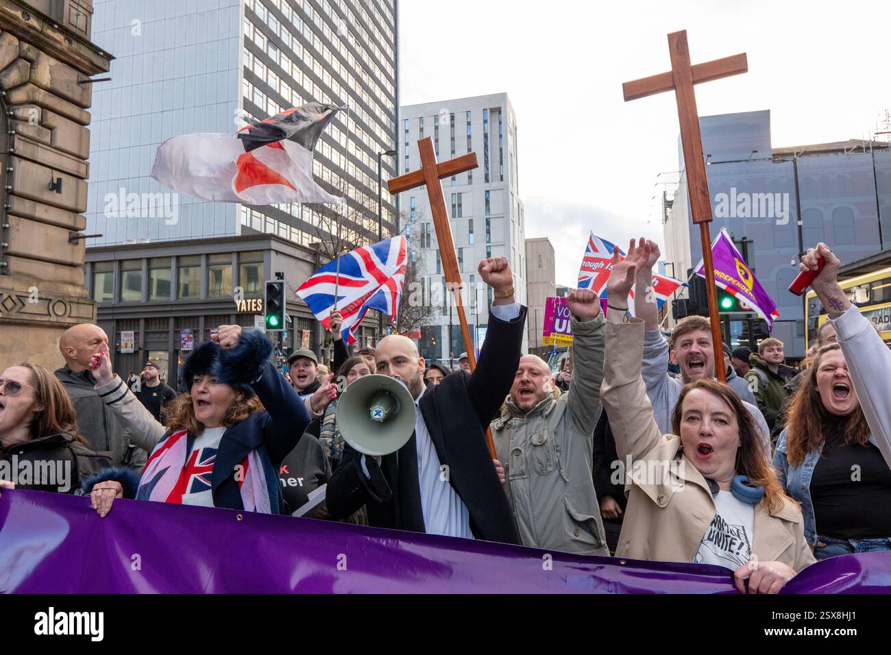 Nick Tenconi gives raised arm salute. UKIP demonstration led by UKIP ...