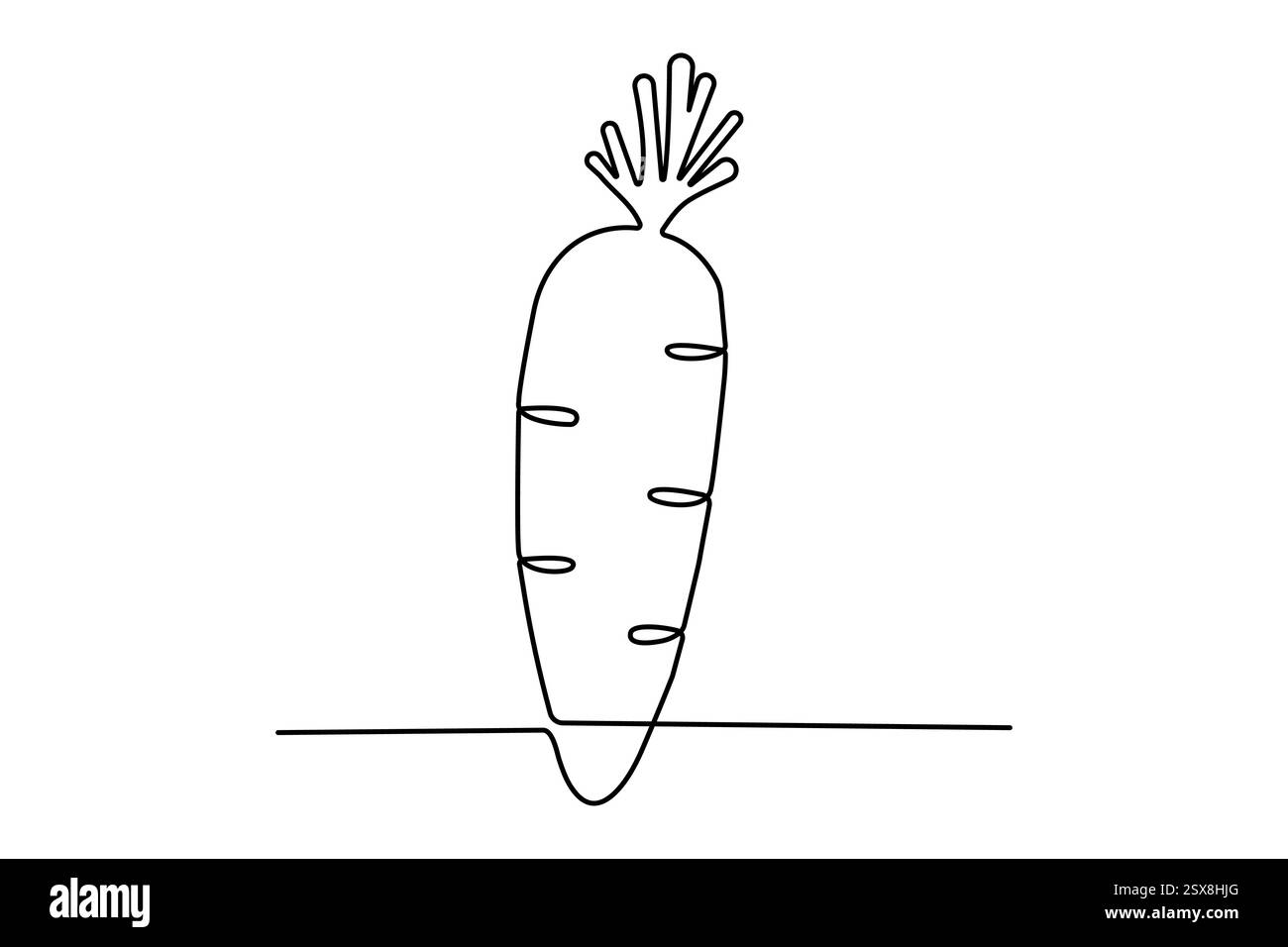 Carrot continuous one line art drawing of isolated outline vector ...