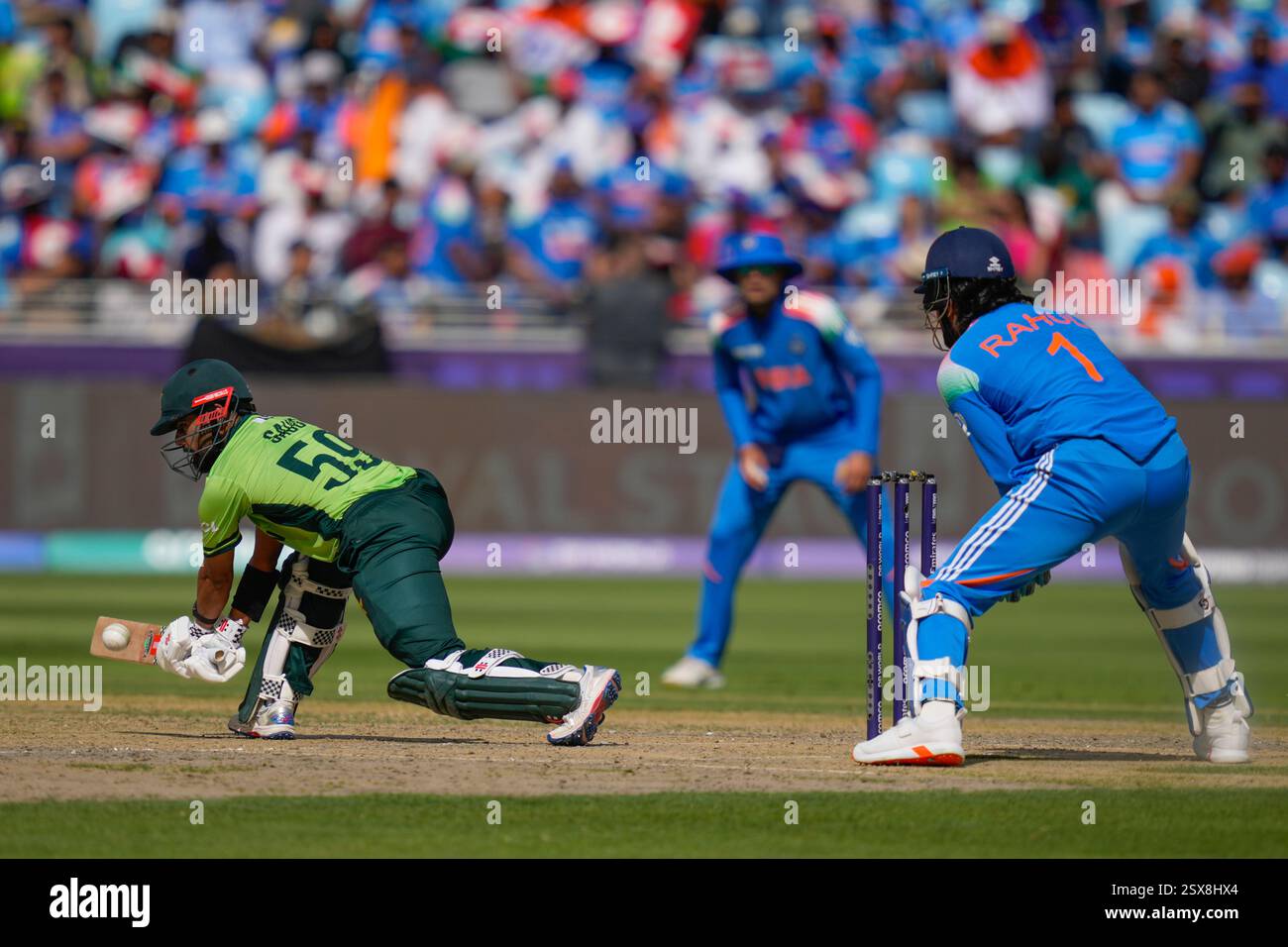 Pakistan's Saud Shakeel plays a shot during the ICC Champions Trophy ...