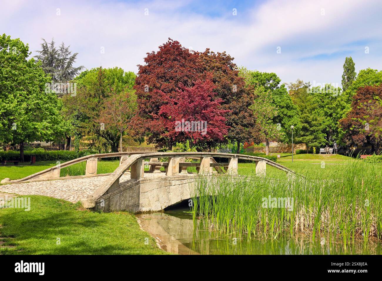 Stone bridge pond park eger hi-res stock photography and images - Alamy