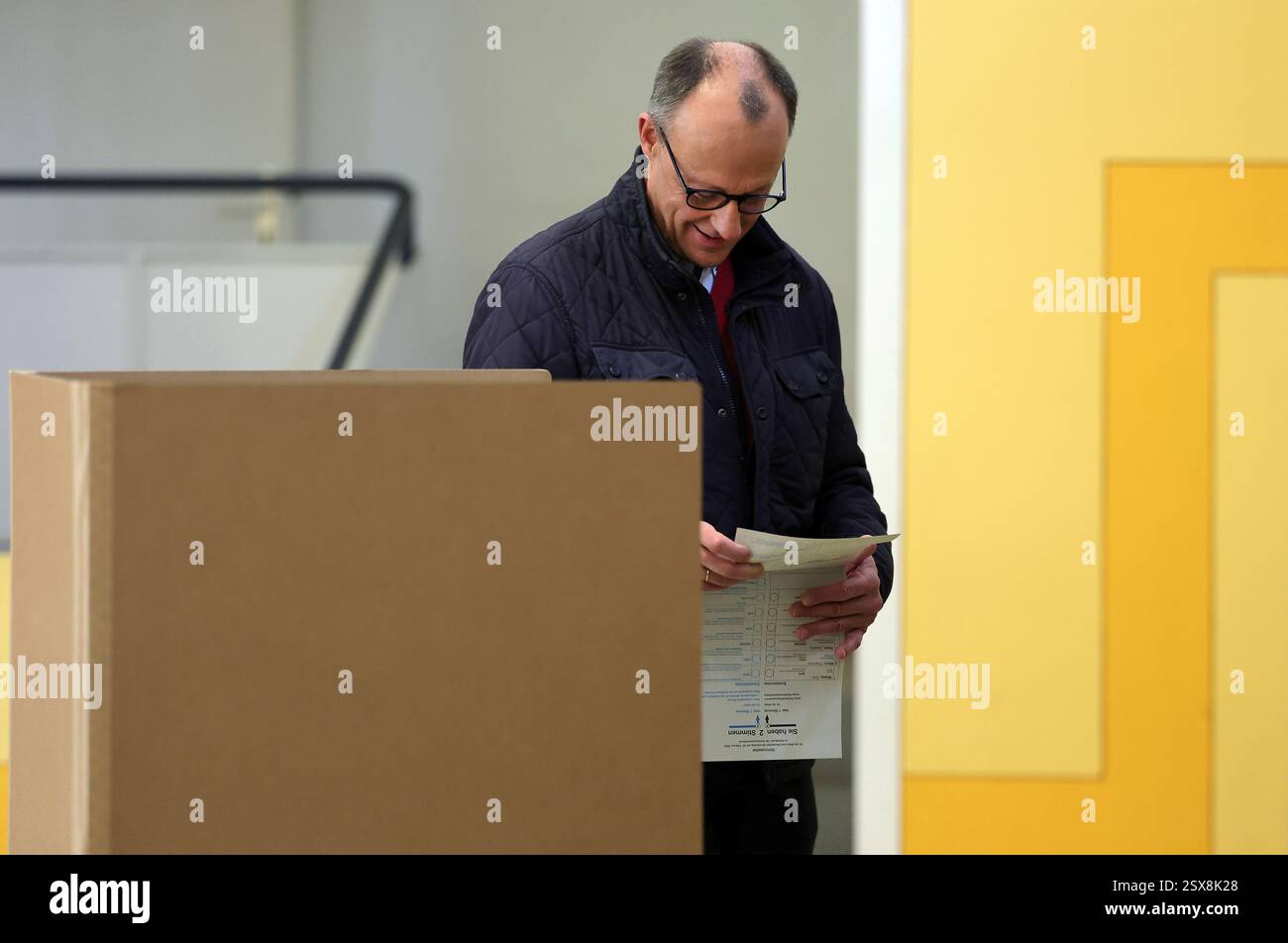 Friedrich Merz, leader of the Christian Democratic Union (CDU), walks ...