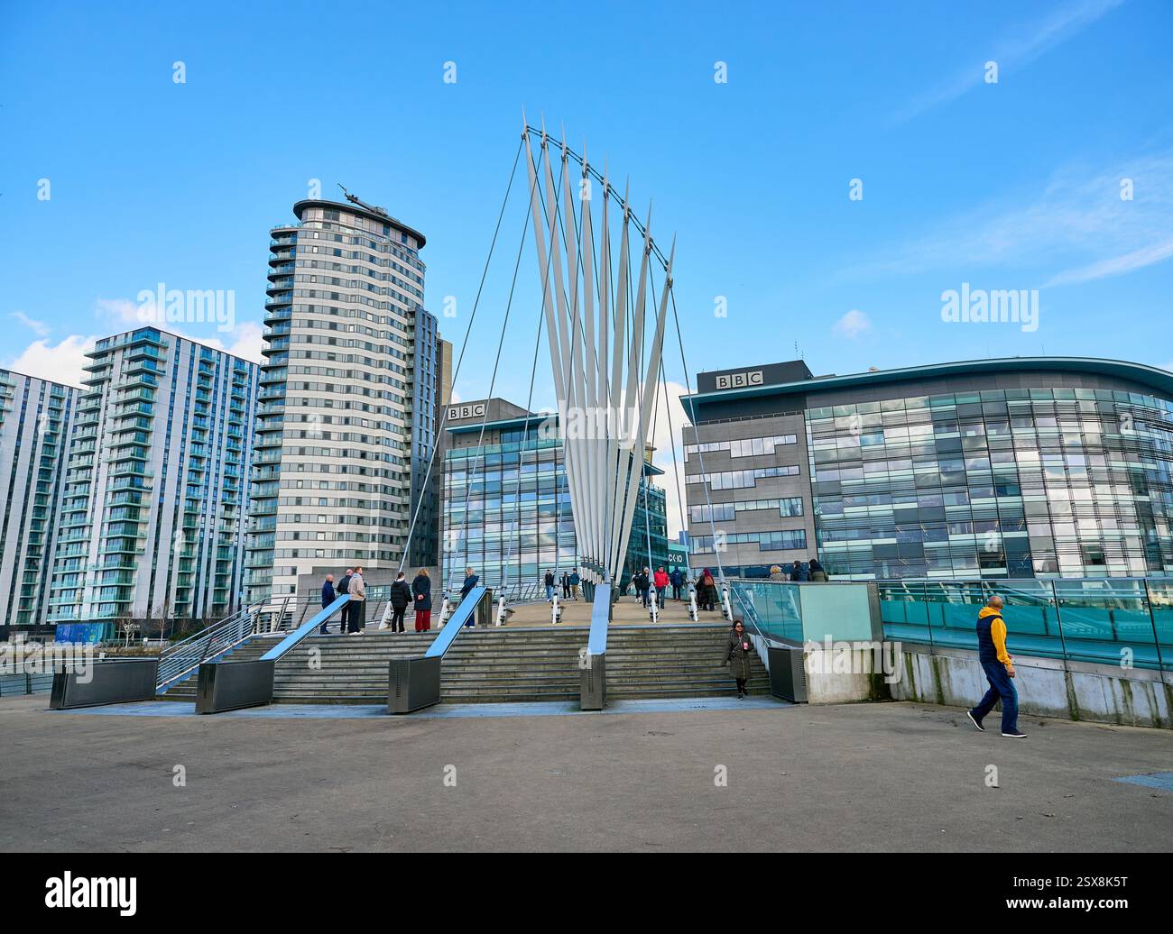 Salford, Manchester, UK, 02-22-2025: Modern architectural landscape ...