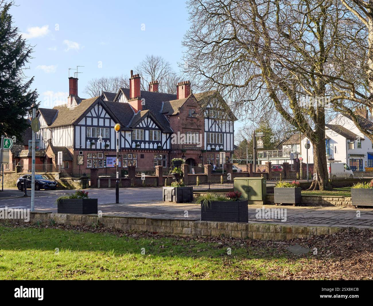 Worsley, Salford, Manchester, UK, 02-22-2025: Historic Tudor-style ...