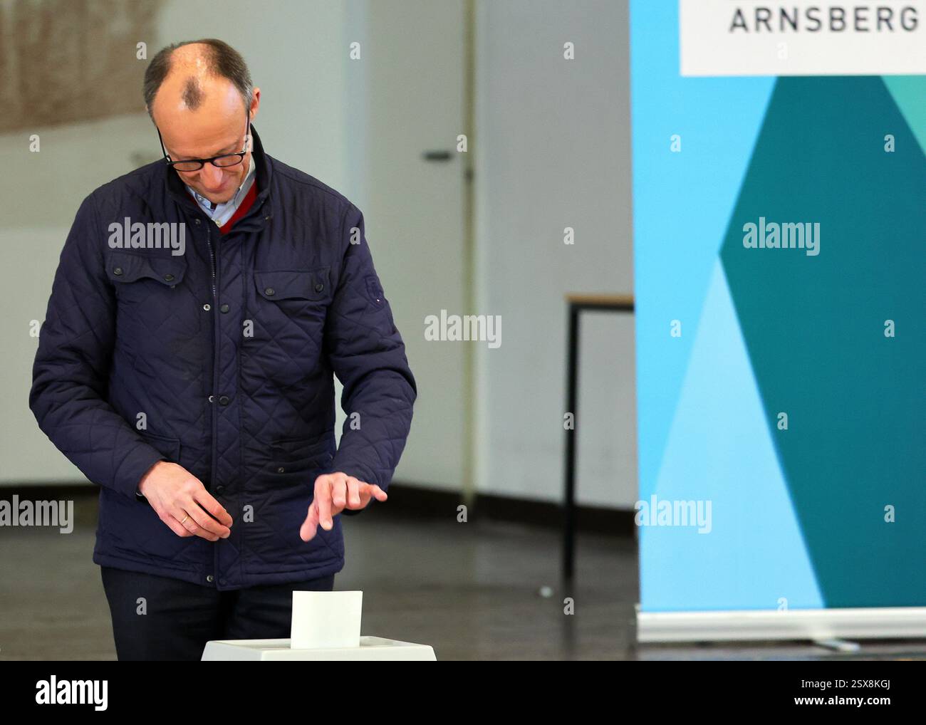 Arnsberg, Germany. 23rd Feb, 2025. Friedrich Merz (CDU), party chairman ...