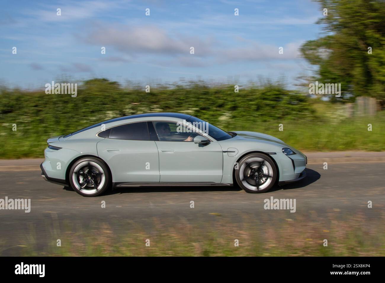 2024 Green Porsche Taycan Turbo, all-electric S Cross Turismo with all ...