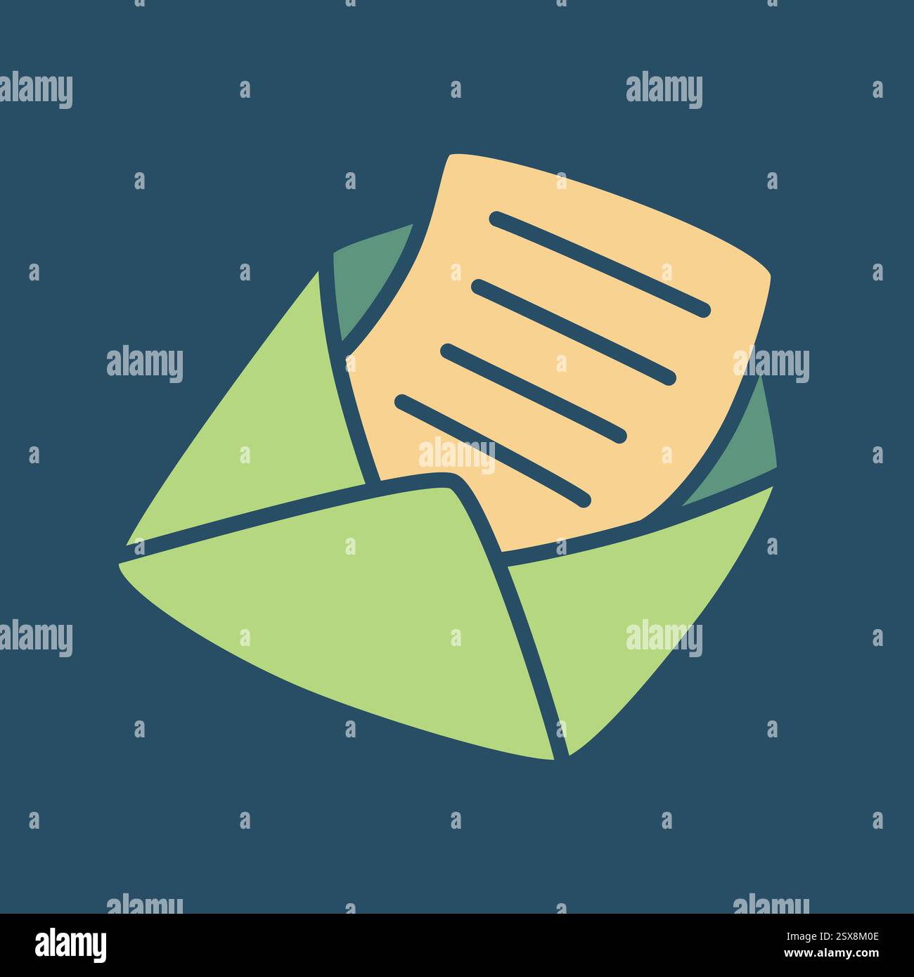 Open green envelope blank Stock Vector Images - Alamy