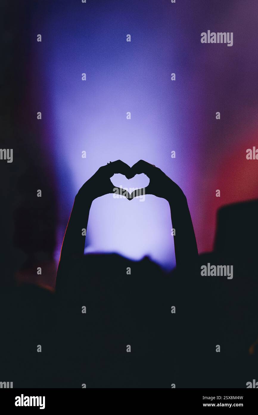 Barcelona, Spain. 9th December, 2024. Fans making the heart symbol with ...