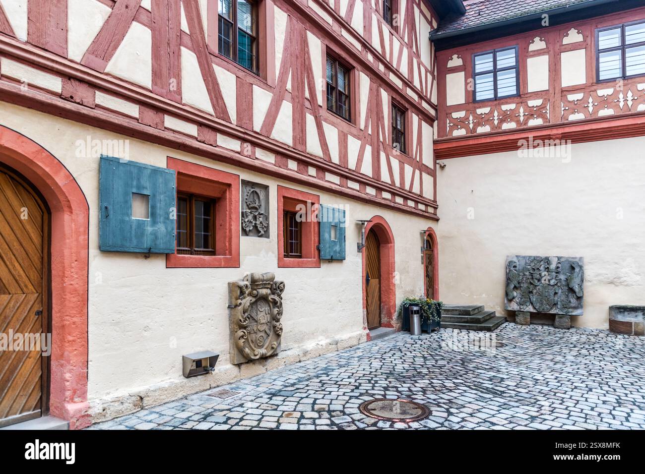 A paved walkway leads to Kaiserpfalz (Imperial Palace) in Forchheim ...