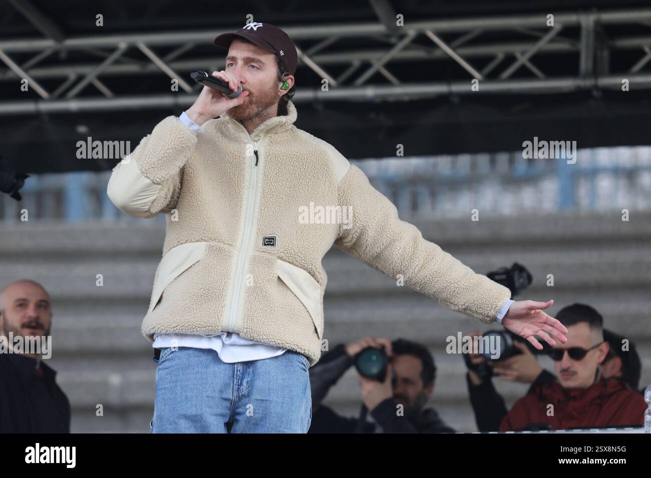 Como, Italia. 23rd Feb, 2025. Como's Mecna Italian Rapper during the ...