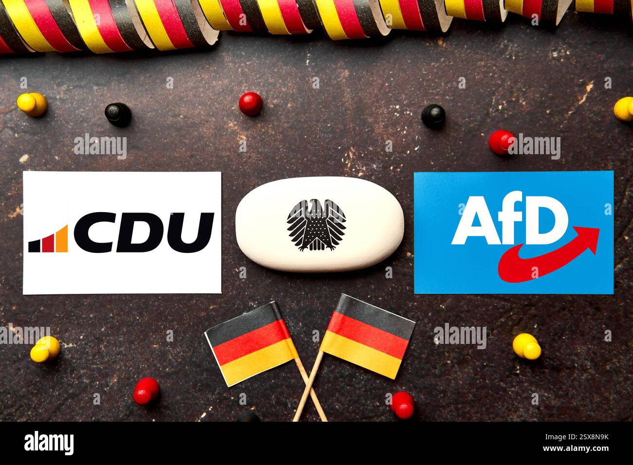 Bavaria, Germany - February 22, 2025: PHOTOMONTAGE, symbolic image for ...