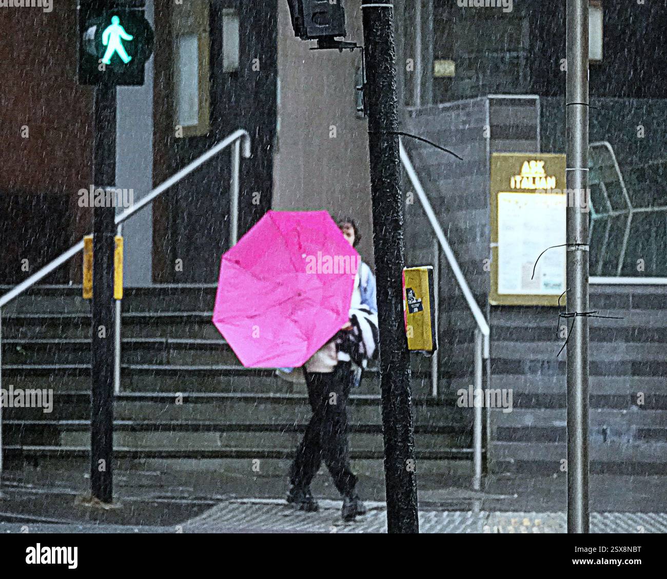 Glasgow, Scotland, UK. 23rd February, 2025. UK Weather: Cold and wet ...