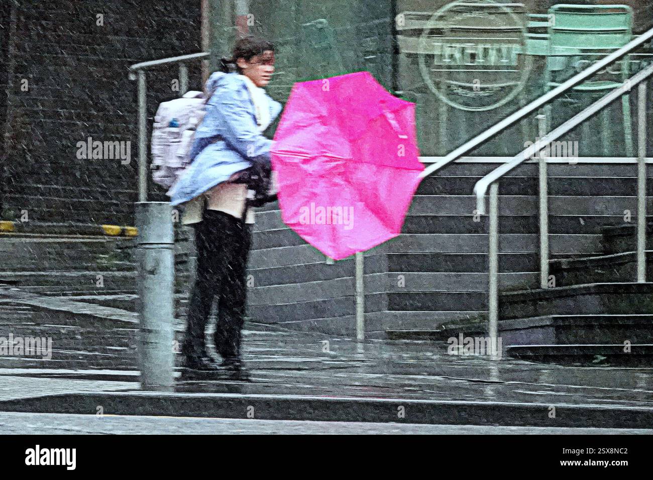 Glasgow, Scotland, UK. 23rd February, 2025. UK Weather: Cold and wet ...
