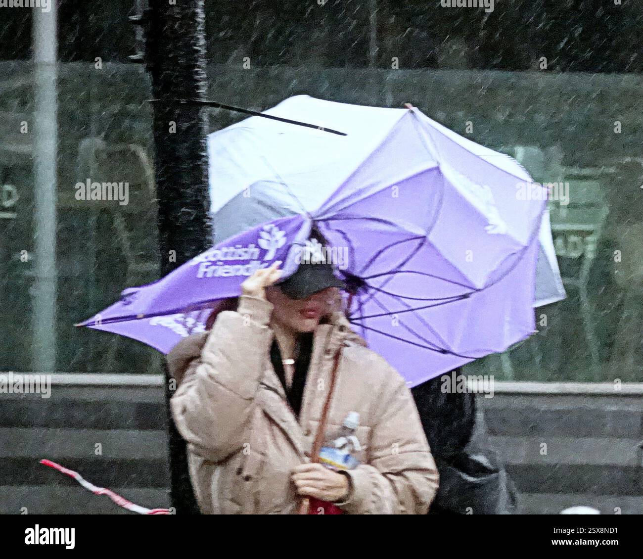 Glasgow, Scotland, UK. 23rd February, 2025. UK Weather: Cold and wet ...