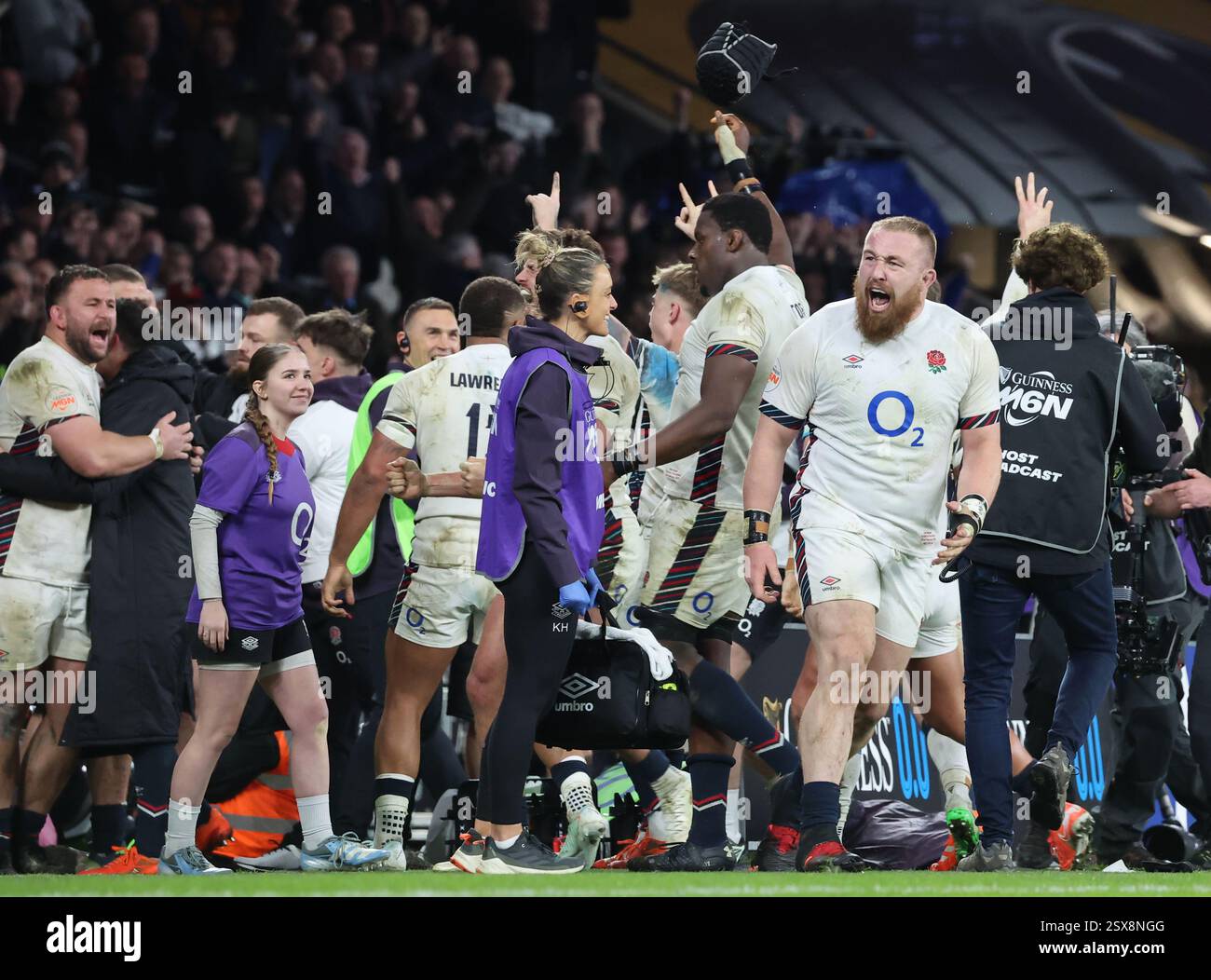 London, UK. 22nd Feb, 2025. England's Joe Heyes(Leicester Tigers ...