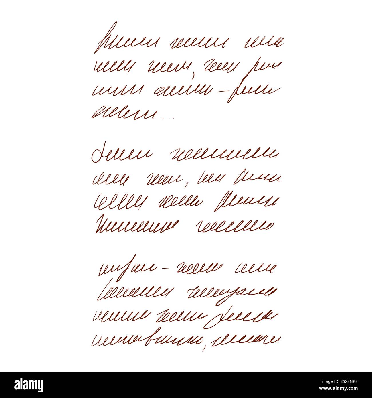 Handwritten scribble poem letter. Freehand text verse note. Unreadable ...