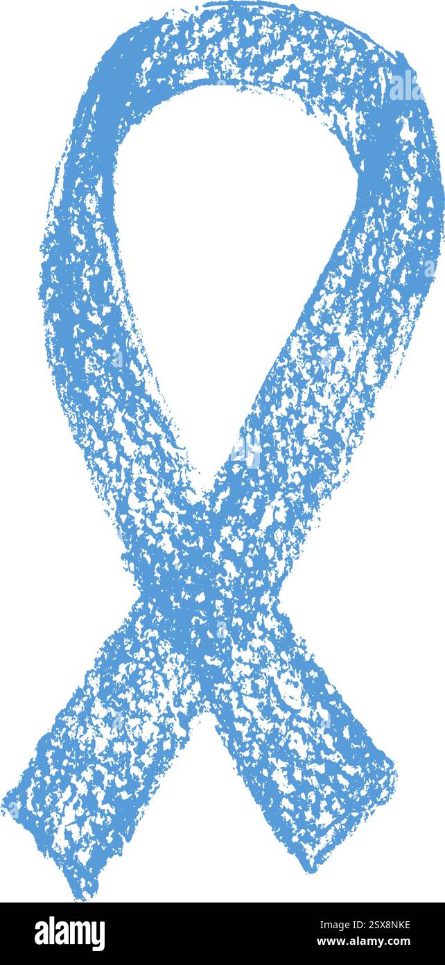 Crayon awareness blue ribbon. symbol of prostate cancer preventing ...
