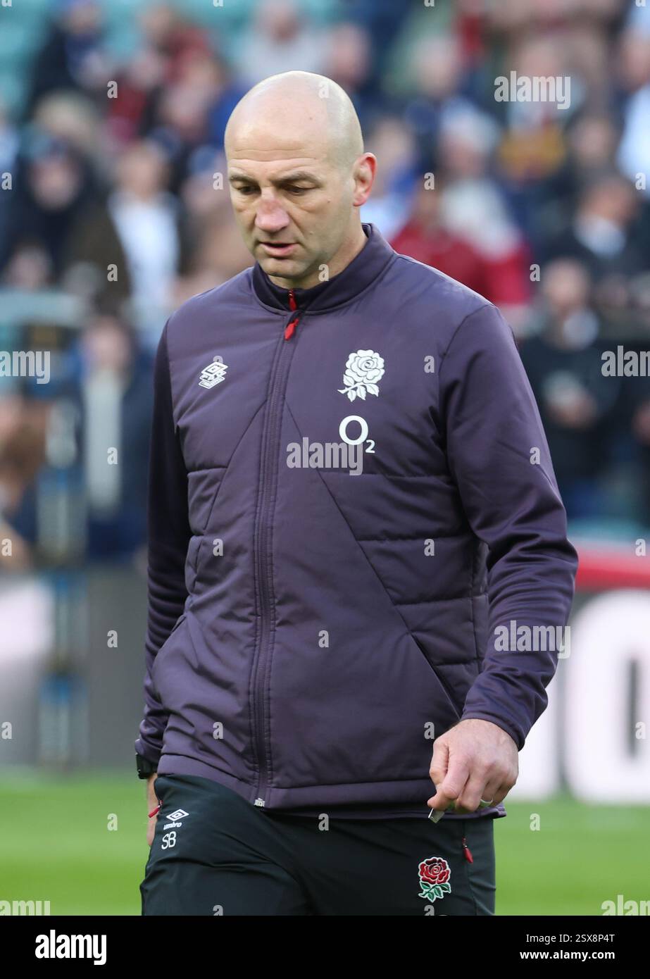 London, UK. 22nd Feb, 2025. England's Coach Steve Borthwick before kick off during The Calcutta ...