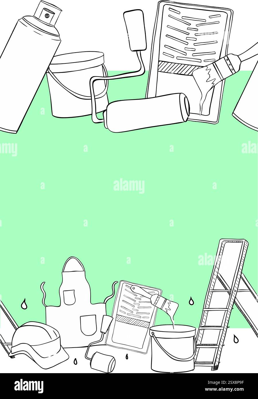 Painting tools on black Stock Vector Images - Alamy