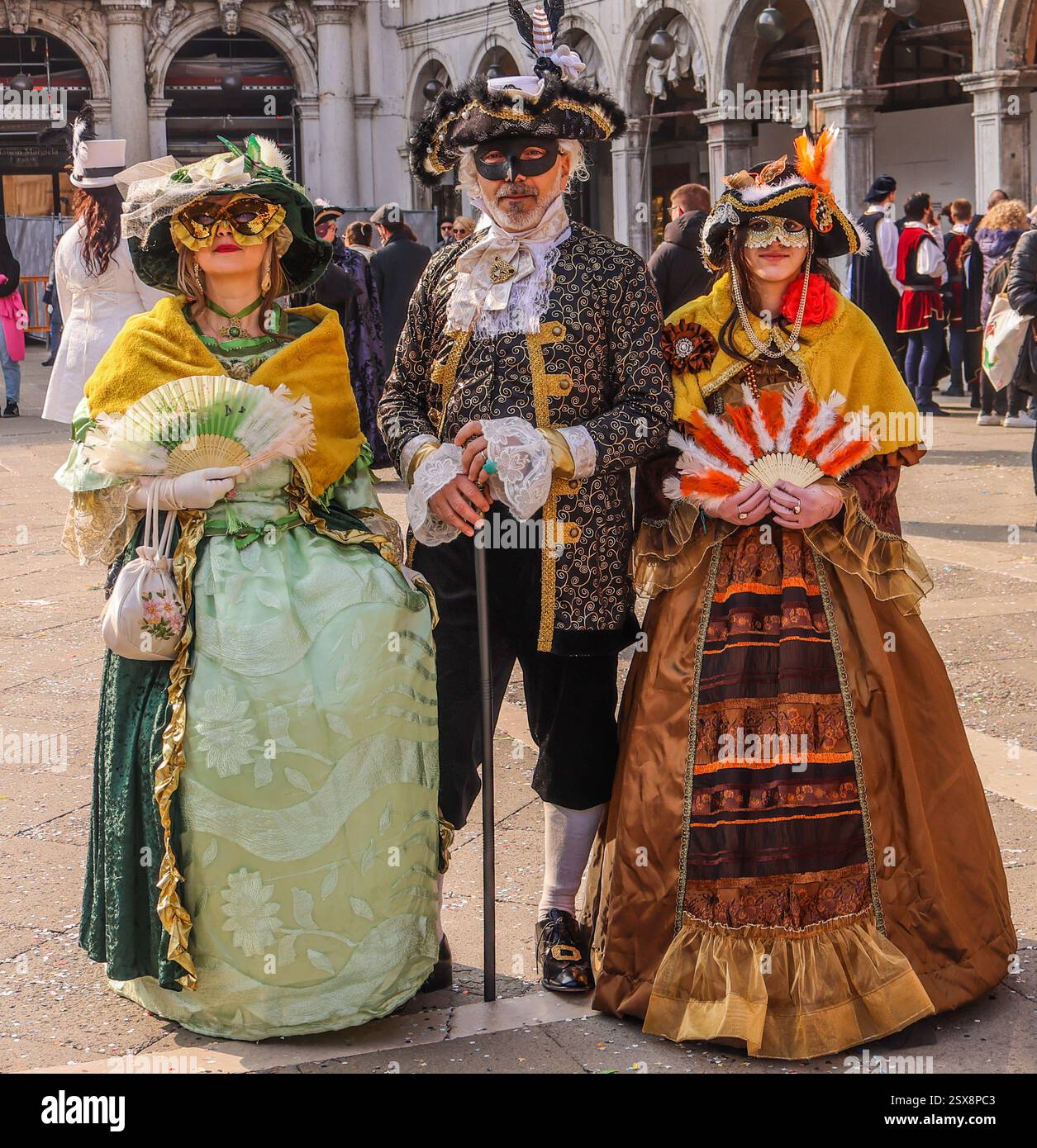 Venice, Italy. 23rd Feb, 2025. Carnival goers dressed in splendid ...
