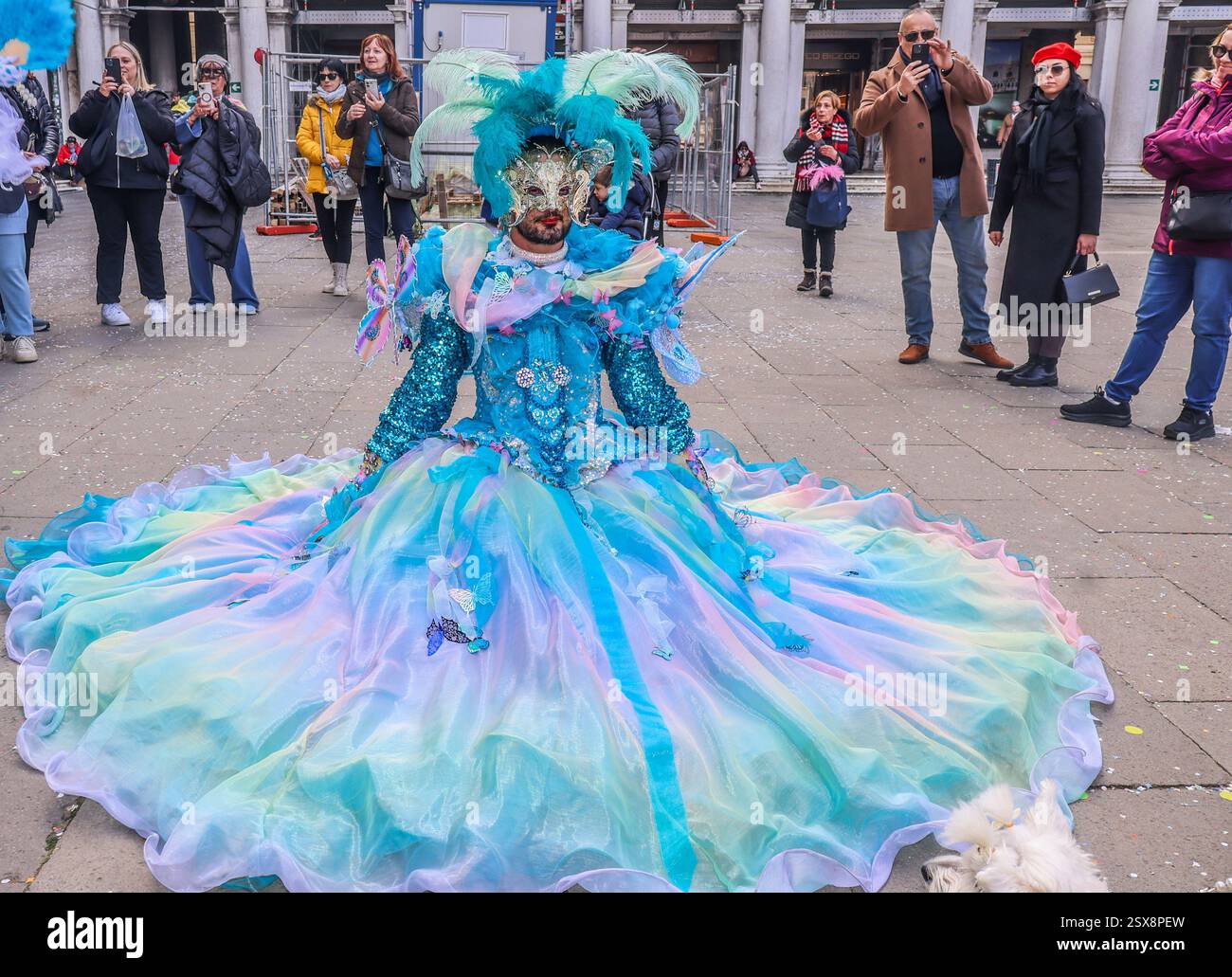 Venice, Italy. 23rd Feb, 2025. Carnival goers dressed in splendid ...