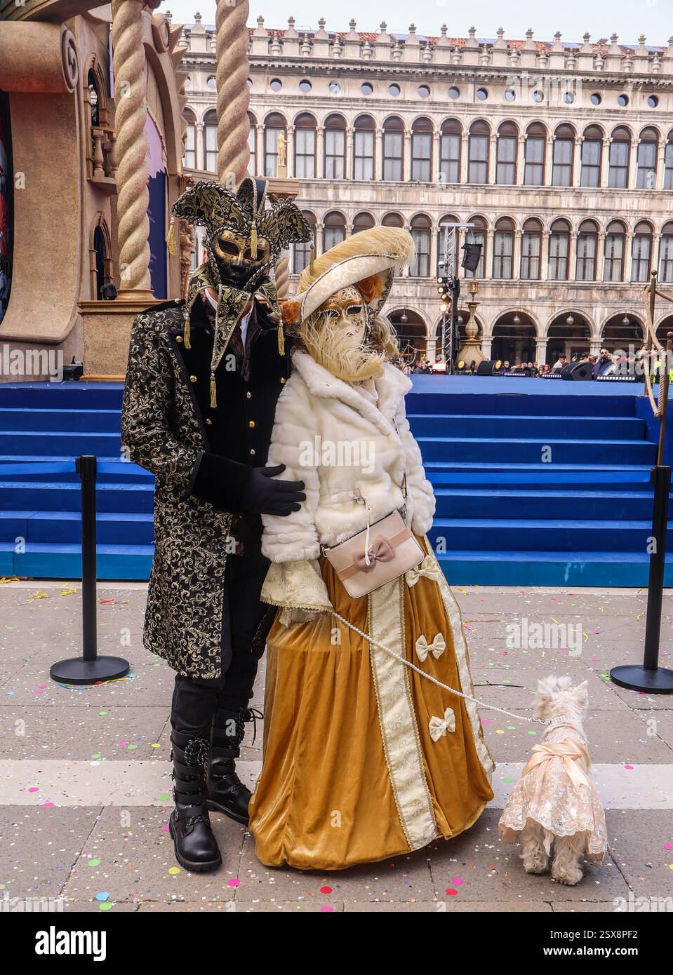 Venice, Italy. 23rd Feb, 2025. Carnival goers dressed in splendid ...