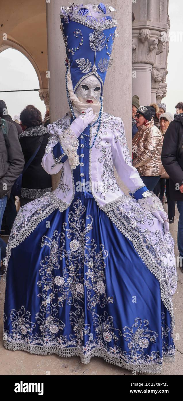 Venice, Italy. 23rd Feb, 2025. Carnival goers dressed in splendid ...