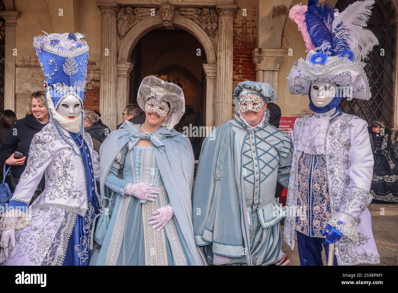 Venice, Italy. 23rd Feb, 2025. Carnival goers dressed in splendid ...