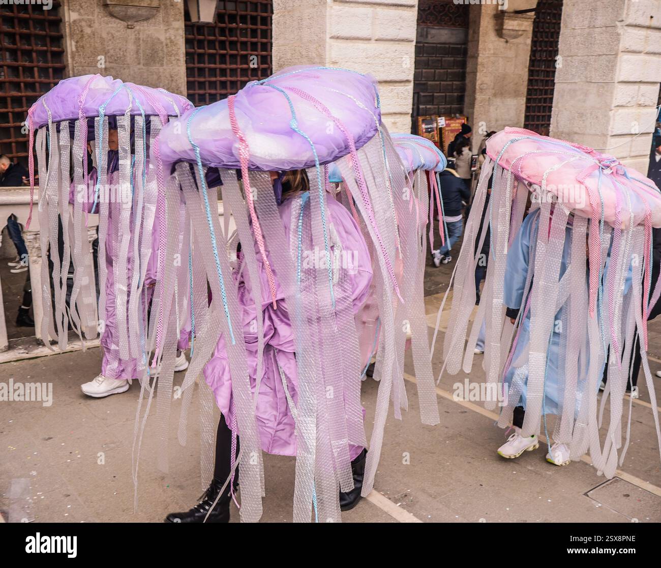 Venice, Italy. 23rd Feb, 2025. Carnival goers dressed in splendid ...