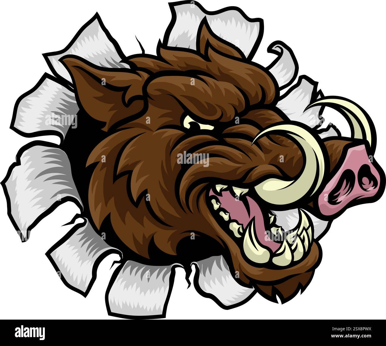 Boar Wild Hog Razorback Warthog Pig Sports Mascot Stock Vector Image ...