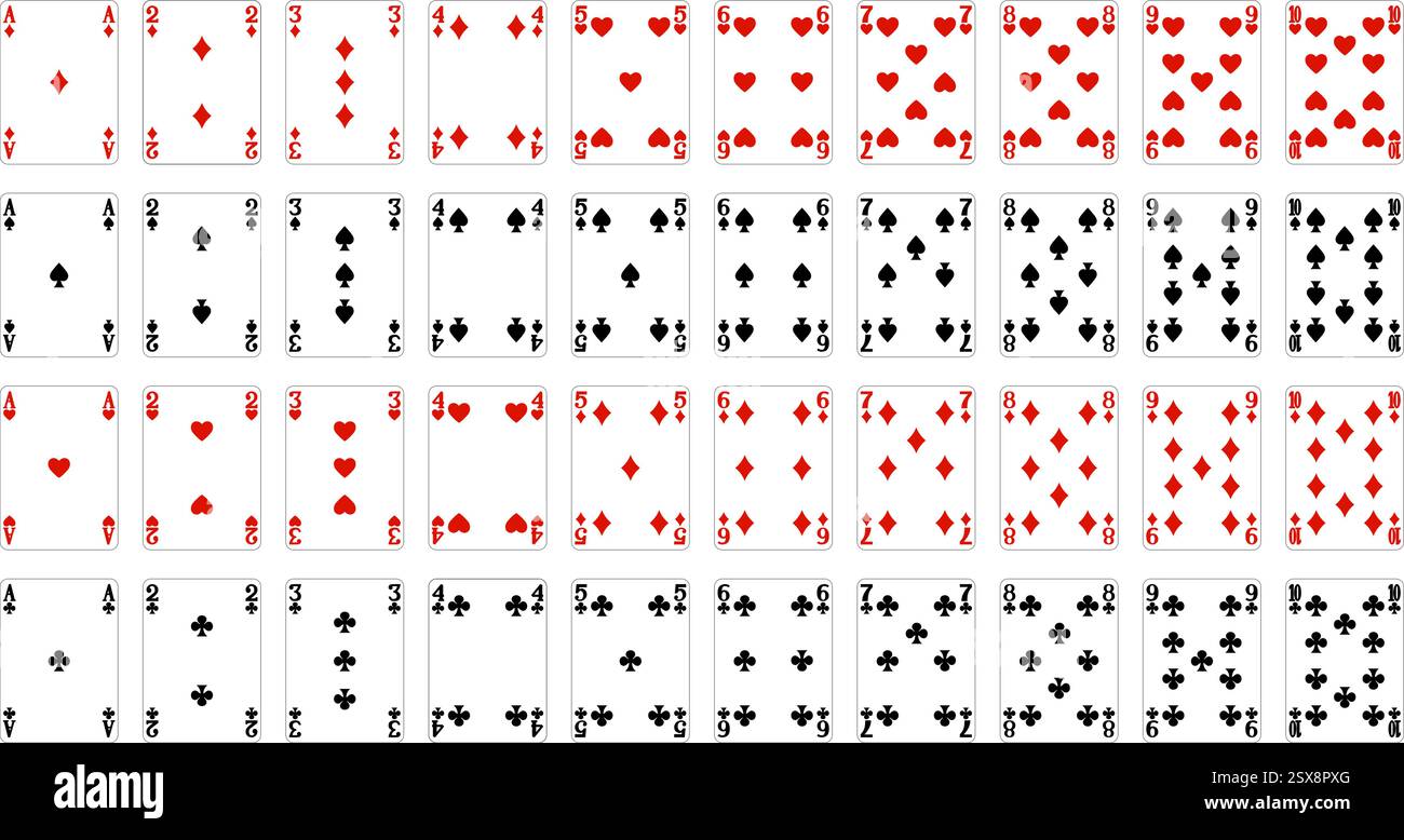 Number Cards Design from Deck of Playing Cards Stock Vector Image & Art ...