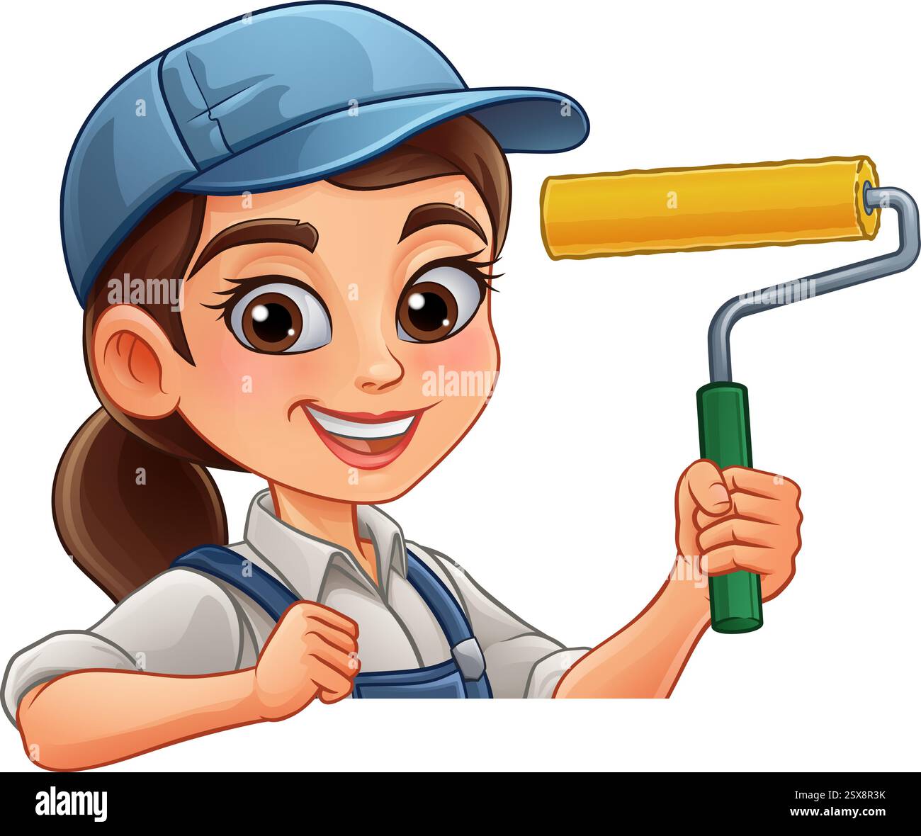 Woman Female Painter Decorator Cartoon Mascot Stock Vector Image & Art ...