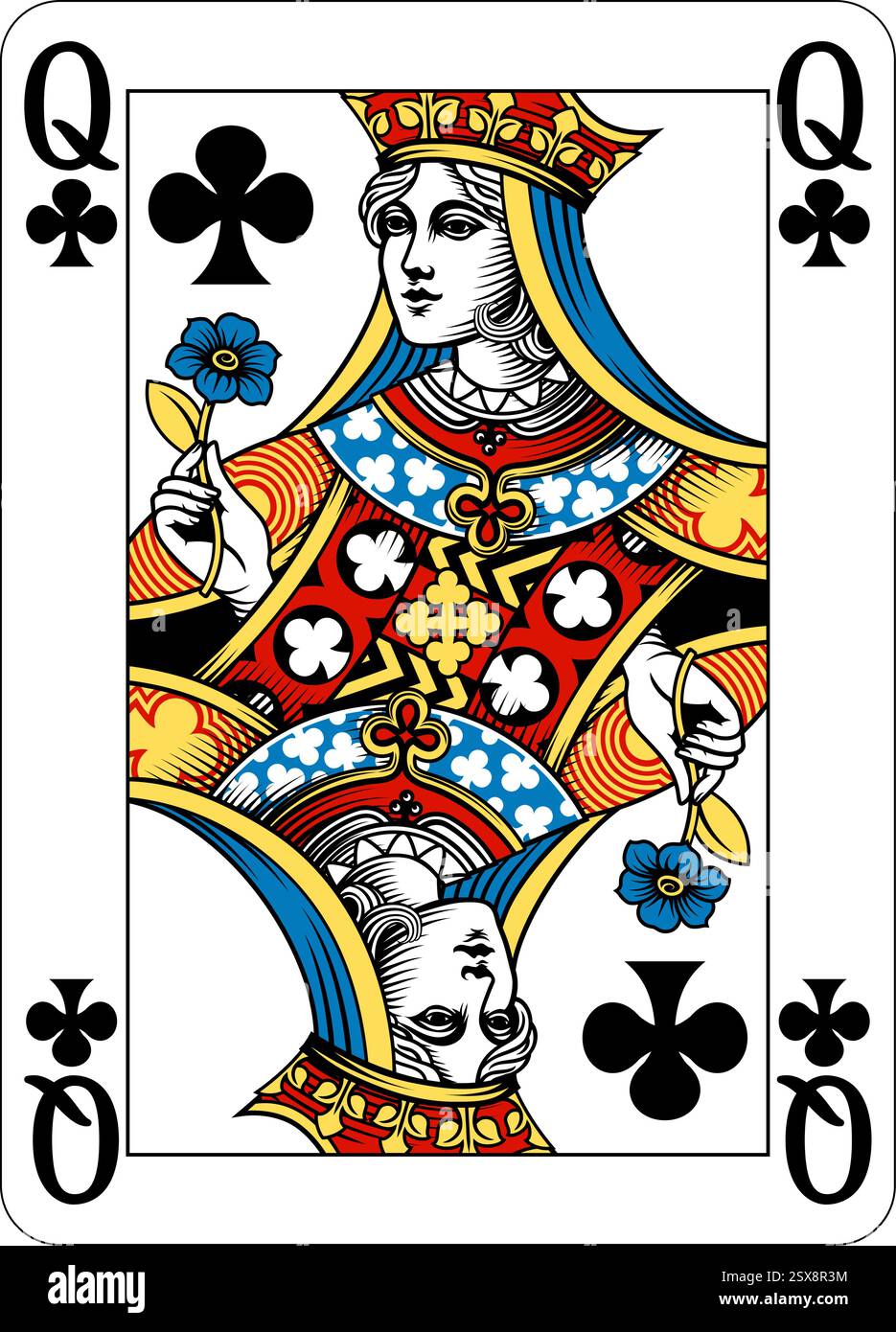 Queen of Clubs Design from Deck of Playing Cards Stock Vector Image & Art - Alamy