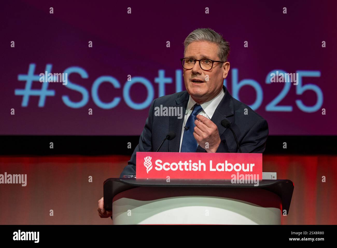 Prime Minister Sir Keir Starmer delivers his keynote speech during the ...