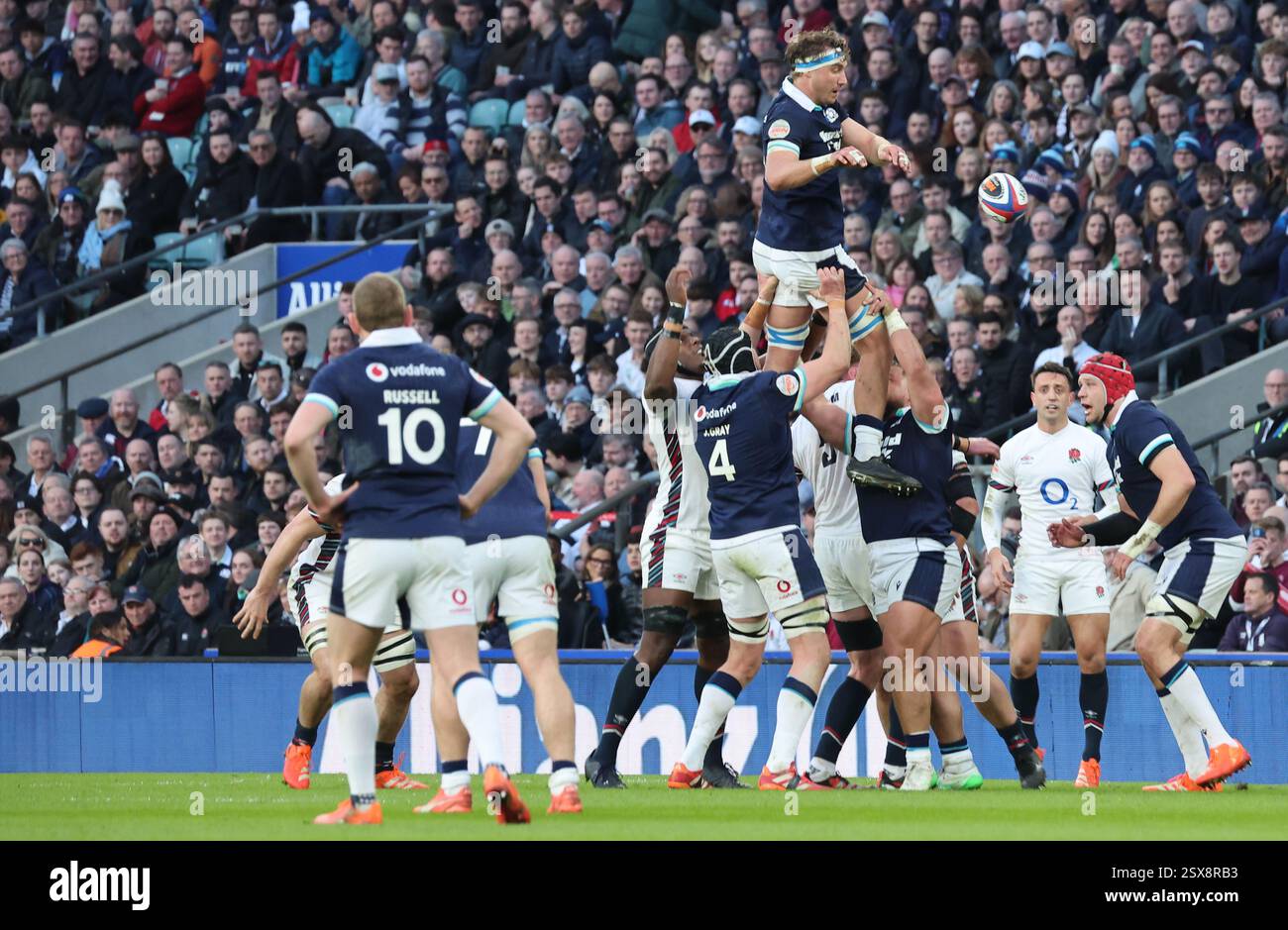 London, UK. 22nd Feb, 2025. Jamie Ritchie(Edinburgh Rugby)of Scotland ...