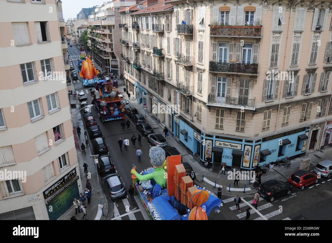 Nice, France. 23rd Feb 2025. Traditional Carnival Ride in the street of ...