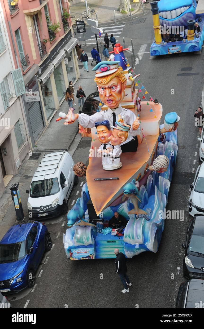 Nice, France. 23rd Feb 2025. Traditional Carnival Ride in the street of ...