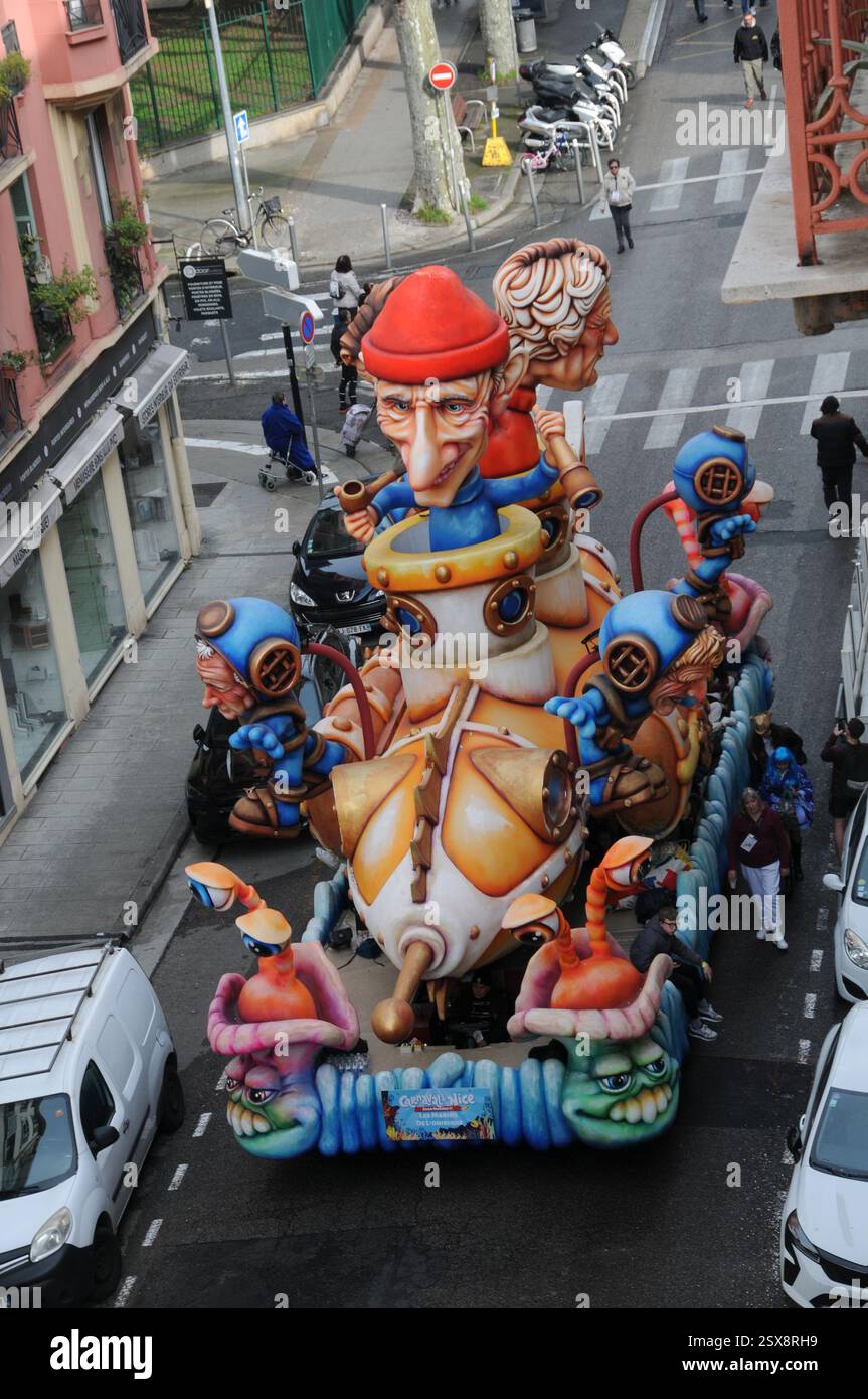 Nice, France. 23rd Feb 2025. Traditional Carnival Ride in the street of ...
