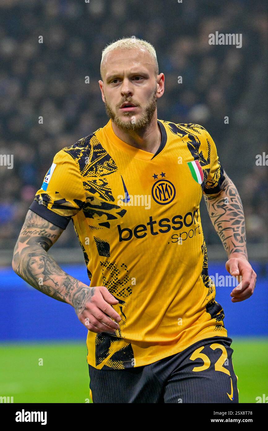 Milano, Italy. 22nd Feb, 2025. Federico Dimarco (32) of Inter seen during the Serie A match ...