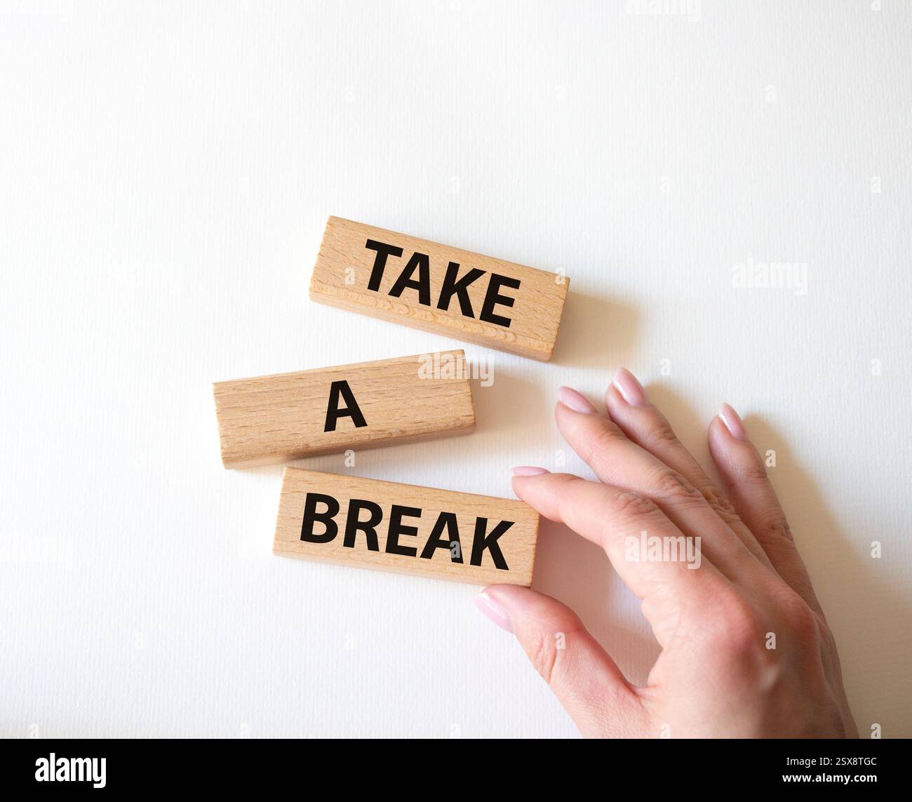 Take a break symbol. Concept words Take a break on wooden blocks ...