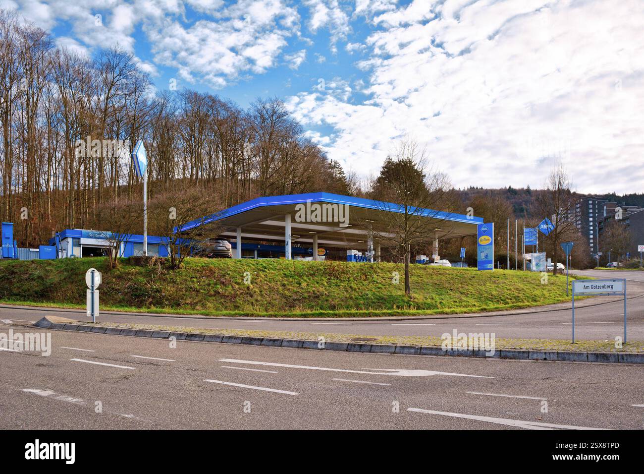 Heidelberg, Germany - January 25th 2025: Aral gas station located ...