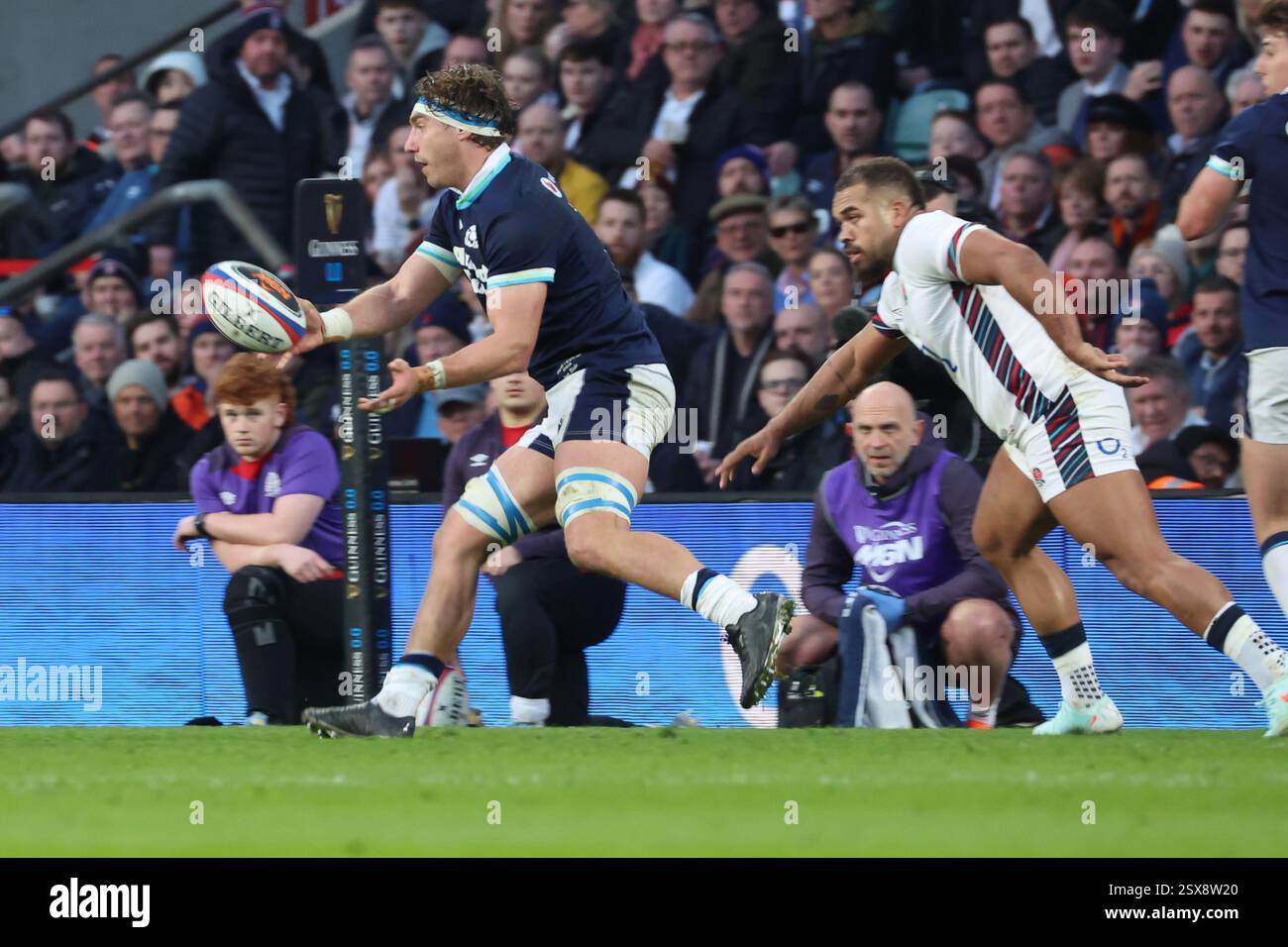 London, UK. 22nd Feb, 2025. Jamie Ritchie(Edinburgh Rugby)of Scotland ...