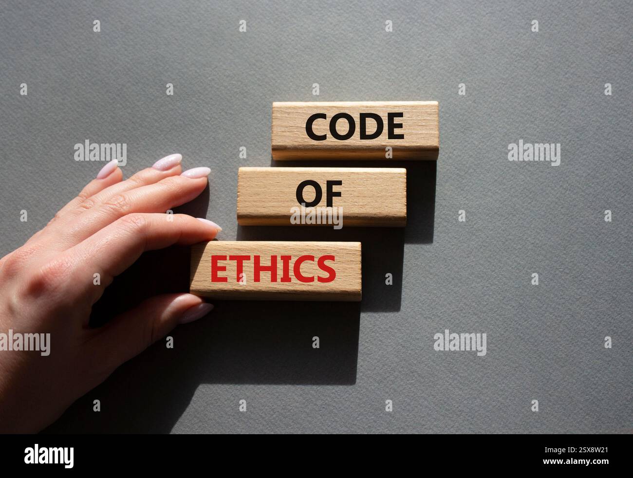 Code of ethics symbol. Concept words Code of ethics on wooden blocks ...